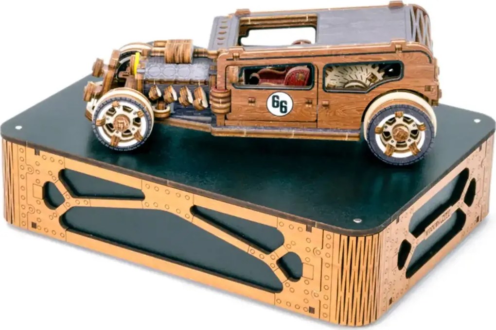 3d puzzle wooden city 3d puzzle automobil hot rod limitovaná edice 142 dílů