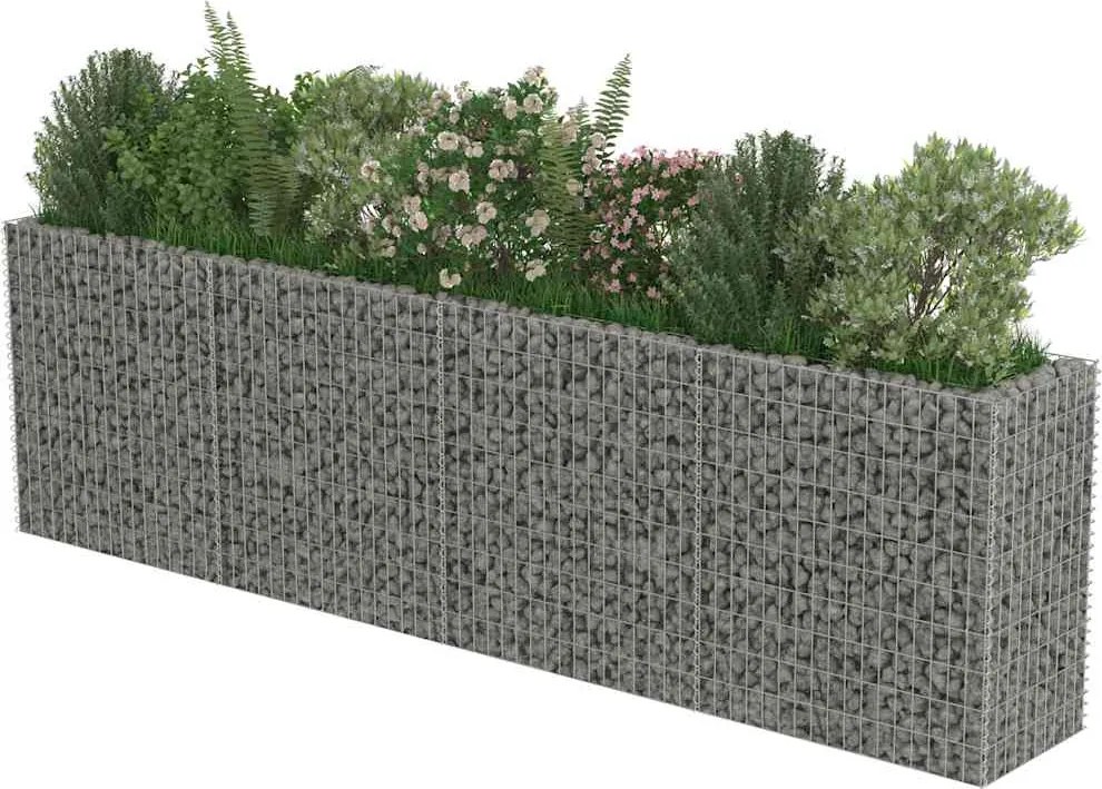 Gabionový vyvýšený záhon pozinkovaná ocel 360 x 50 x 100 cm 143560