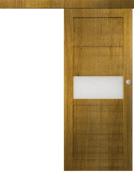 posuvné interiérové dveře na stěnu vasco doors BRAGA model A Průchozí rozměr: 70 x 197 cm, Orientace dveří: Levé dveře, Dekor: Dub sonoma