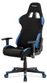Autronic Kancelářská židle Kancelářská židle, modrá-černá látka, houpací mech, plastový kříž (KA-F02 BLUE)