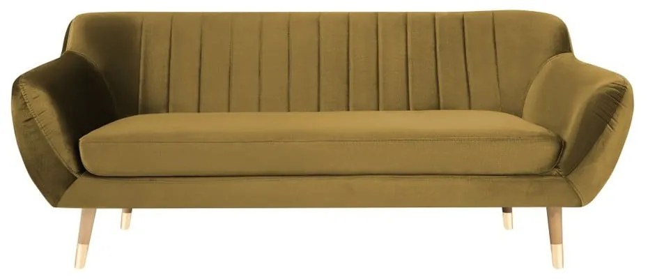 Sametová pohovka ve zlaté barvě Mazzini Sofas Benito, 188 cm