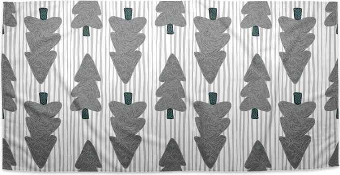 Sablio Ručník Šedé stromky - 50x100 cm