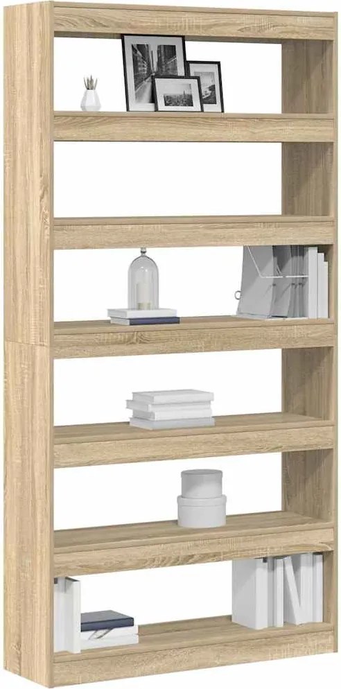 Knihovna 6 úrovní 100 x 30 x 198 cm Kompozitní dřevo Sonoma dub 3333926