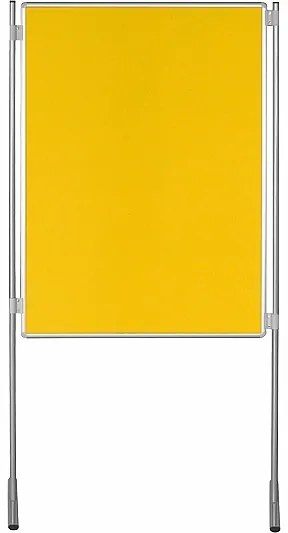 Paraván oboustranný textilní TEXT 150 x 100 cm - žlutá (621501004105)