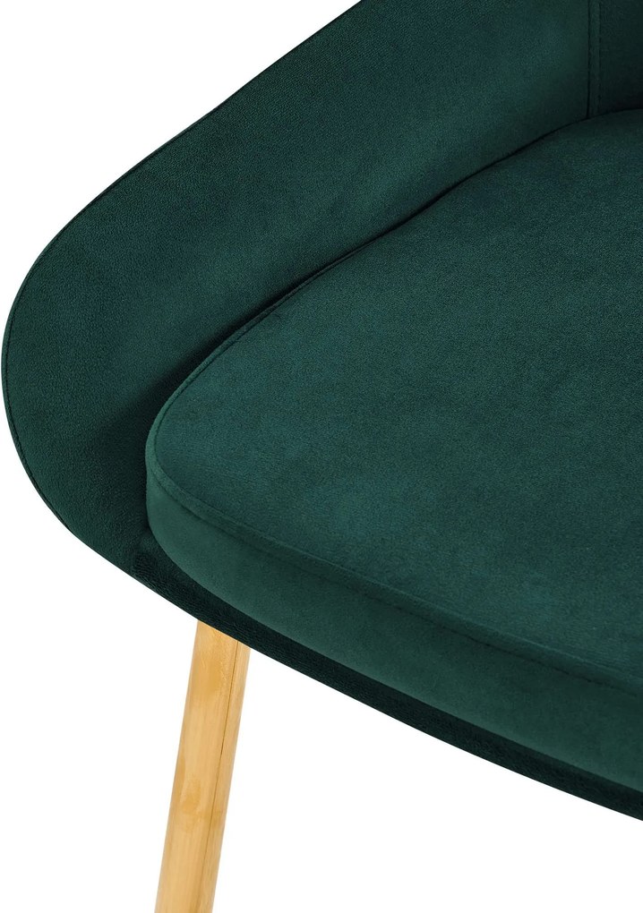 Sada 2 jídelních židlí Elmira samet gold – zelená