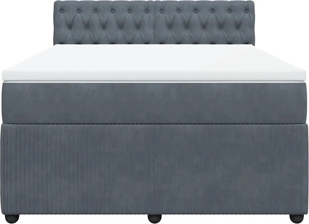 Box spring postel s matrací tmavě šedá 160x200 cm samet 3290089