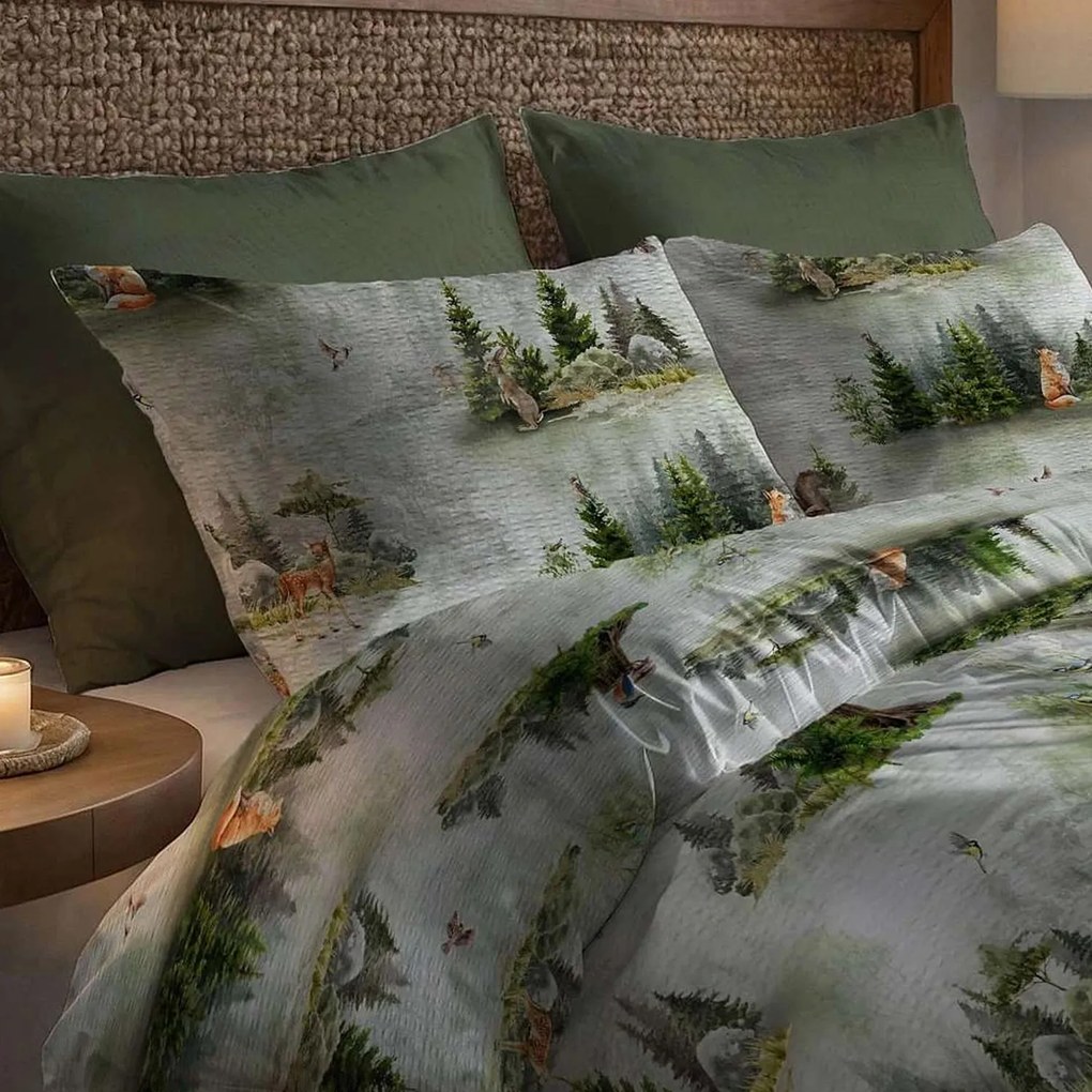 Krepové prodloužené povlečení Zvířátka Velikost: 140 x 220 + 70 x 90