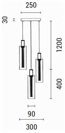 LED Lustr na lanku VIAL LED/21W/230V 3000K