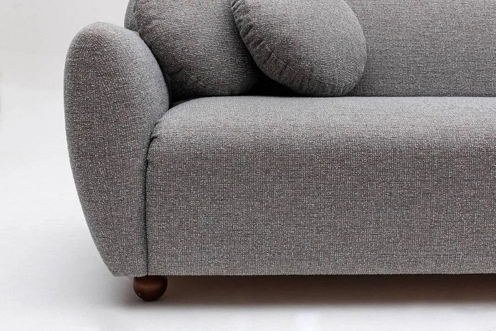 Designová rohová sedačka Jamiya 273 cm světle šedá - pravá