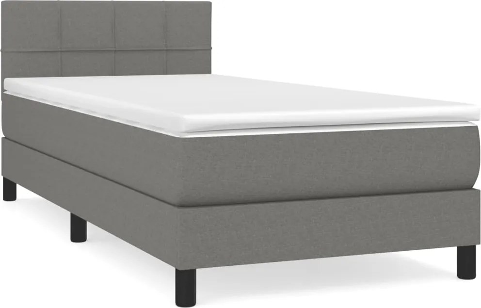 Box spring postel s matrací tmavě šedá 80 x 200 cm textil 3140010
