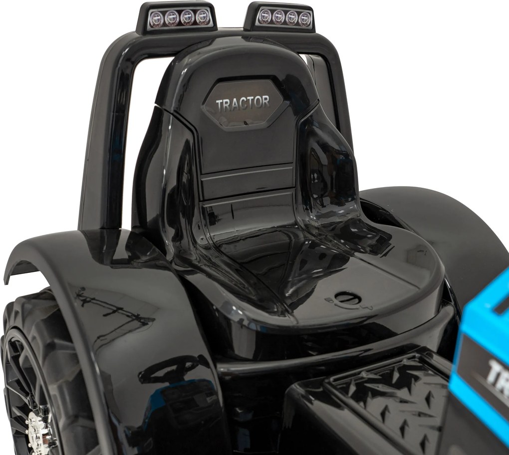Ramiz Traktor buldozer G320 pro nejmenší děti modrý + pohyblivá lžíce + melodie + klakson + LED světla