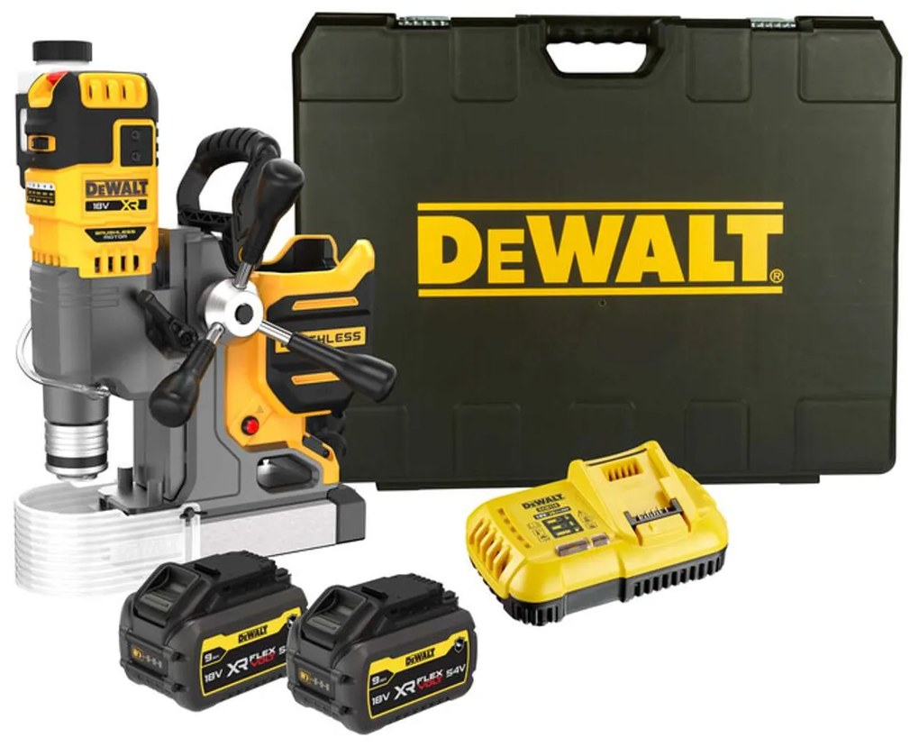 DeWALT - 18V AKU magnetická vrtačka, 2x aku 18/54V 9,0/3,0 Ah XR FLEXVOLT, nabíječka DCD1623X2G