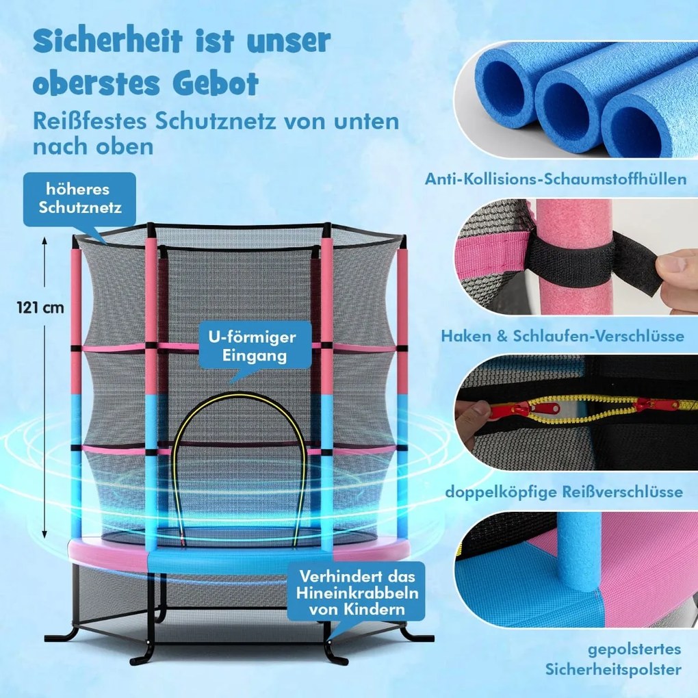 Costway Zahradní trampolína Ø165 cm s ochrannou sítí trampolína