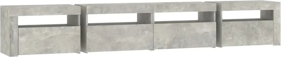 TV skříňka s LED osvětlením betonově šedá 240x35x40 cm 3152765
