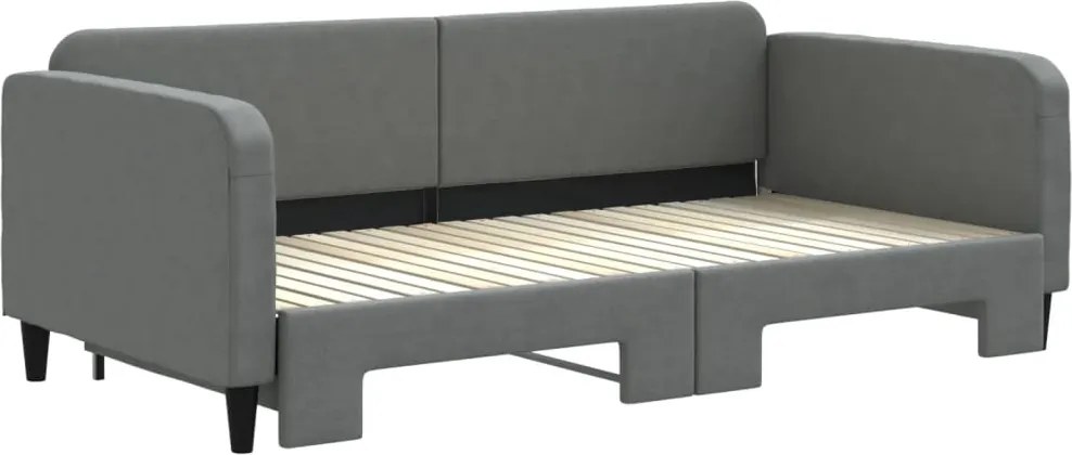 Válenda s přistýlkou tmavě šedá 100 x 200 cm textil 3196822