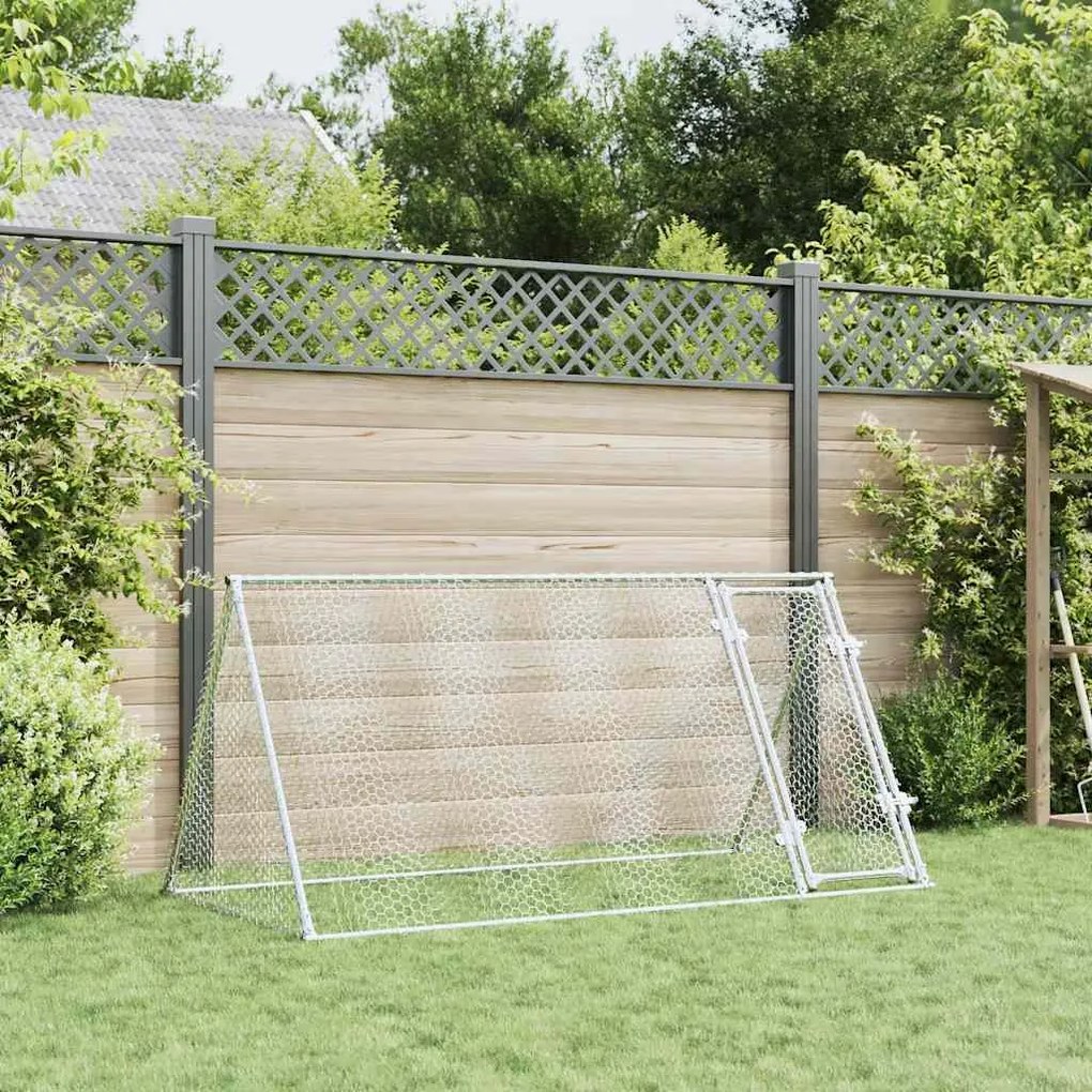 Klec pro kuřata stříbrná 200 x 105 x 91 cm pozinkovaná ocel 172557