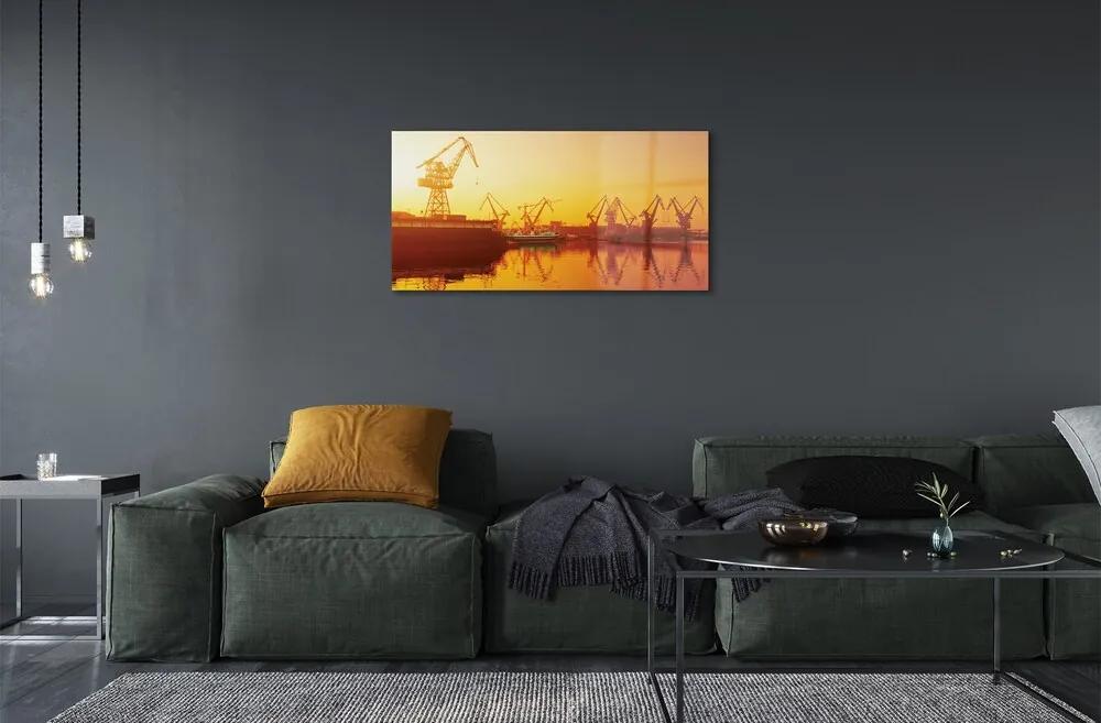 Obraz na skle Gdaňsku svítání 125x50 cm