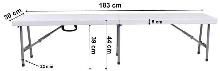 Cateringová lavice skládací 183 cm - bílá