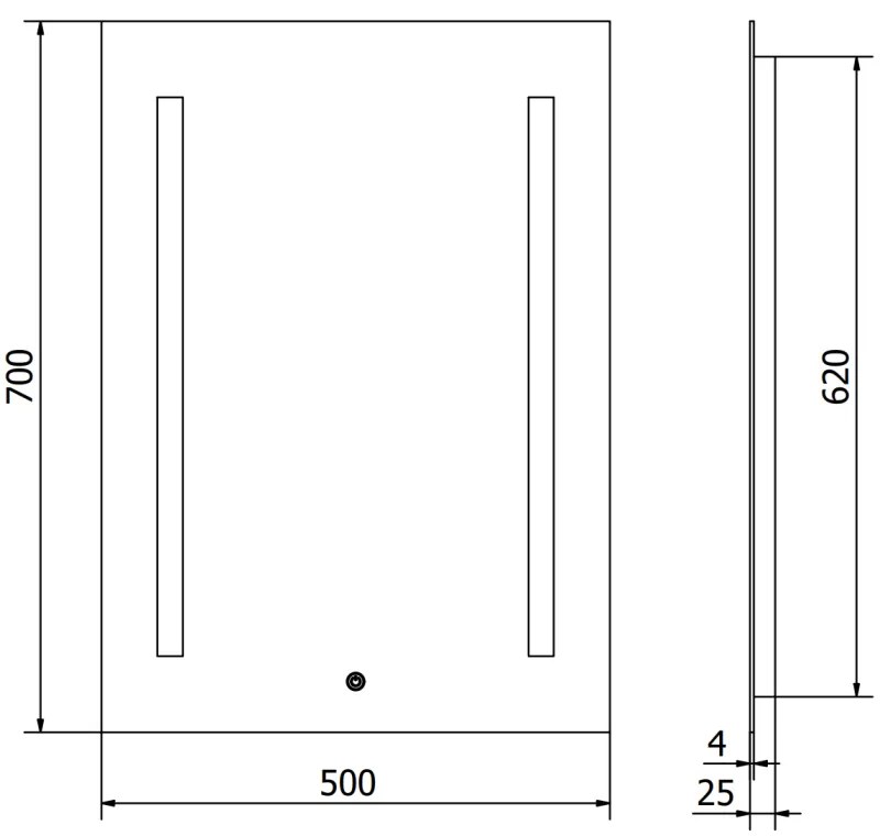 Mexen Remi, LED koupelnové zrcadlo s podsvícením 50 x 70 cm, 6000K, ochrana proti zamlžování, 9804-050-070-611-00