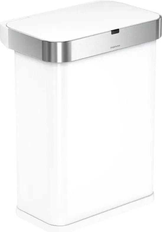 Simplehuman Sensor 58 L - bílá ocel - Bezdotykový koš
