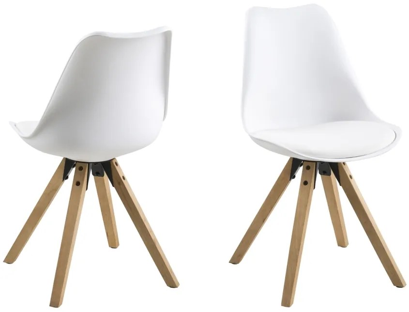 Designové židle Nascha bílá-přírodní