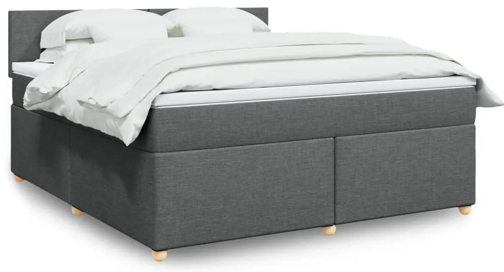 Box spring postel s matrací tmavě šedá 180x200 cm textil 3289053