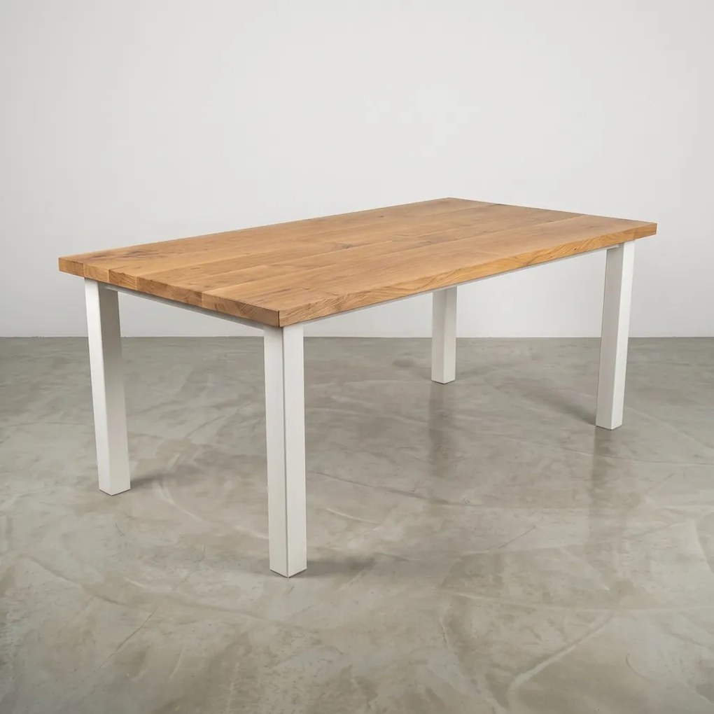 KULHÁNEK Jídelní stůl "Tabi" Velikost desky: individuální, Odstín podnože: bílá - RAL 9010
