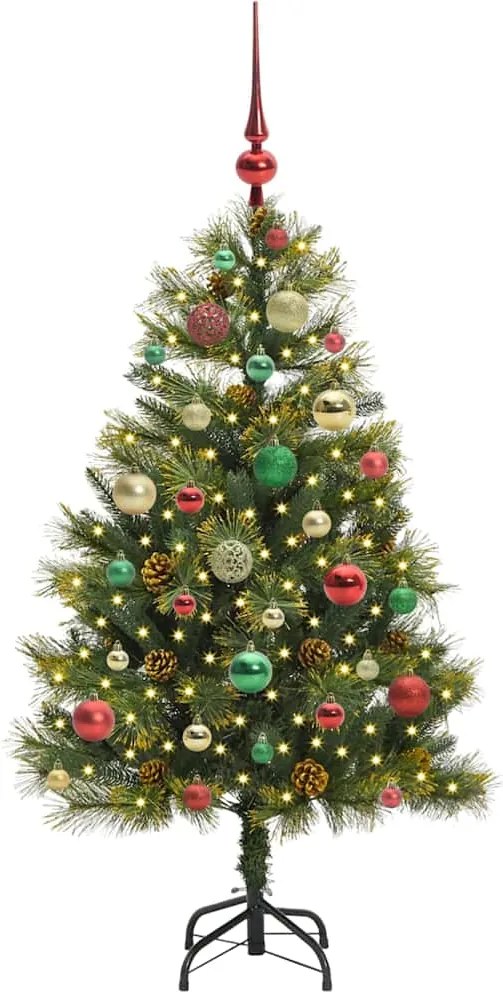 Umělý sklopný vánoční stromeček s kužely Zelená 120 cm 3395079