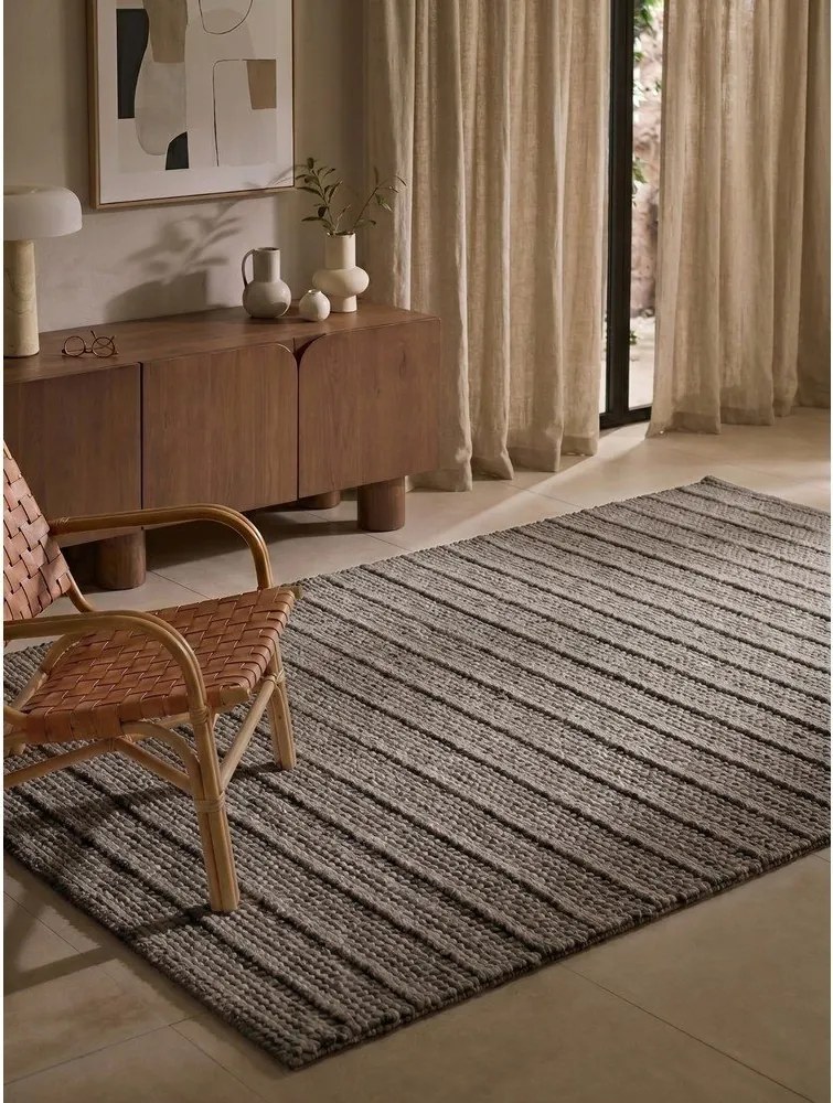 Tmavě šedý/tmavě hnědý ručně tkaný vlněný koberec 200x300 cm Camden Parker – Ted Baker