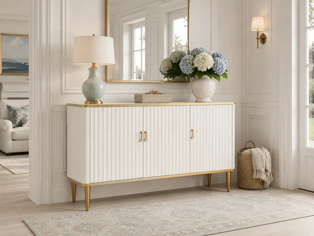 Komoda Stilig ST313 160 cm bílá/zlatá