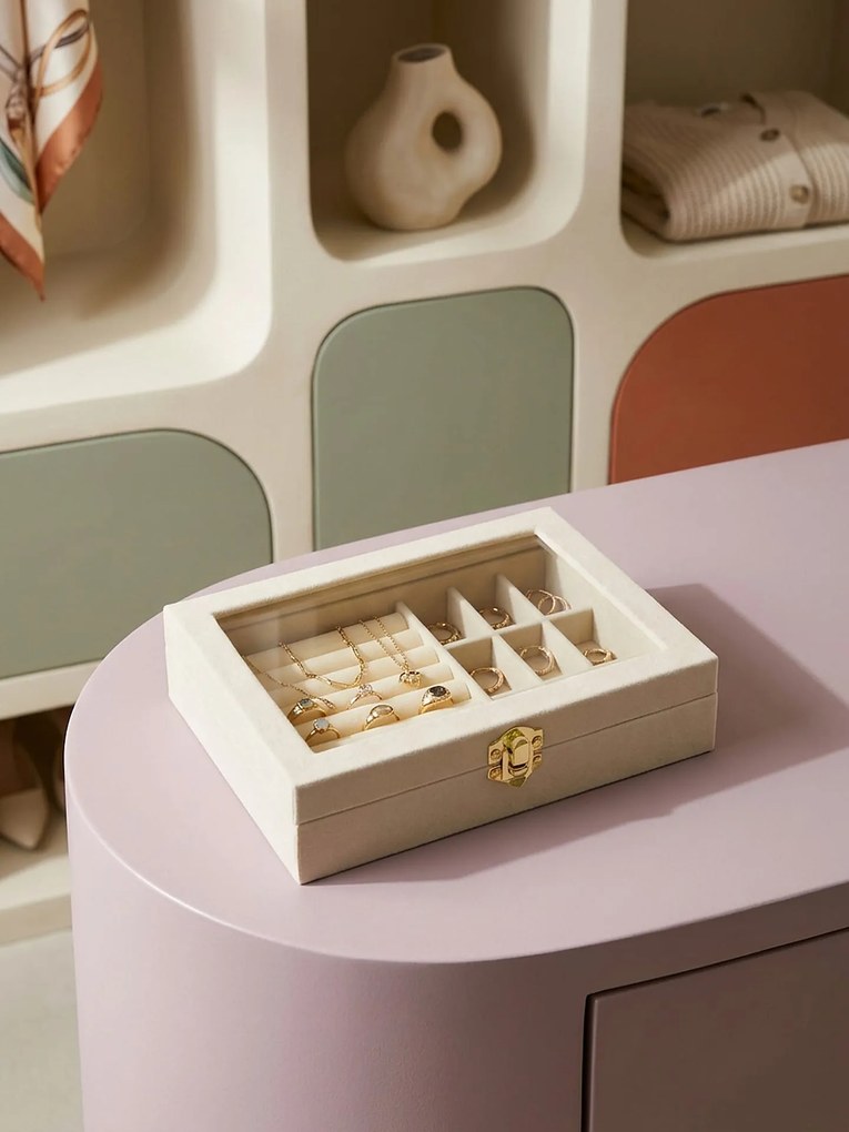 Sinsay - Šperkovnice s průhledným víkem - béžová