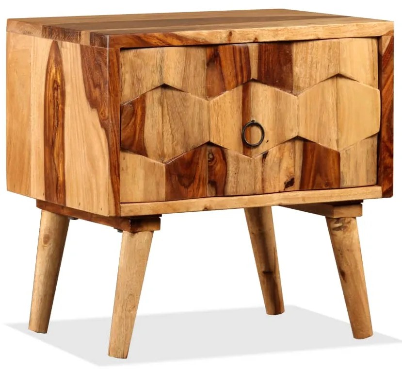 244926 vidaXL Noční stolek s 1 zásuvkou, masivní sheeshamové dřevo