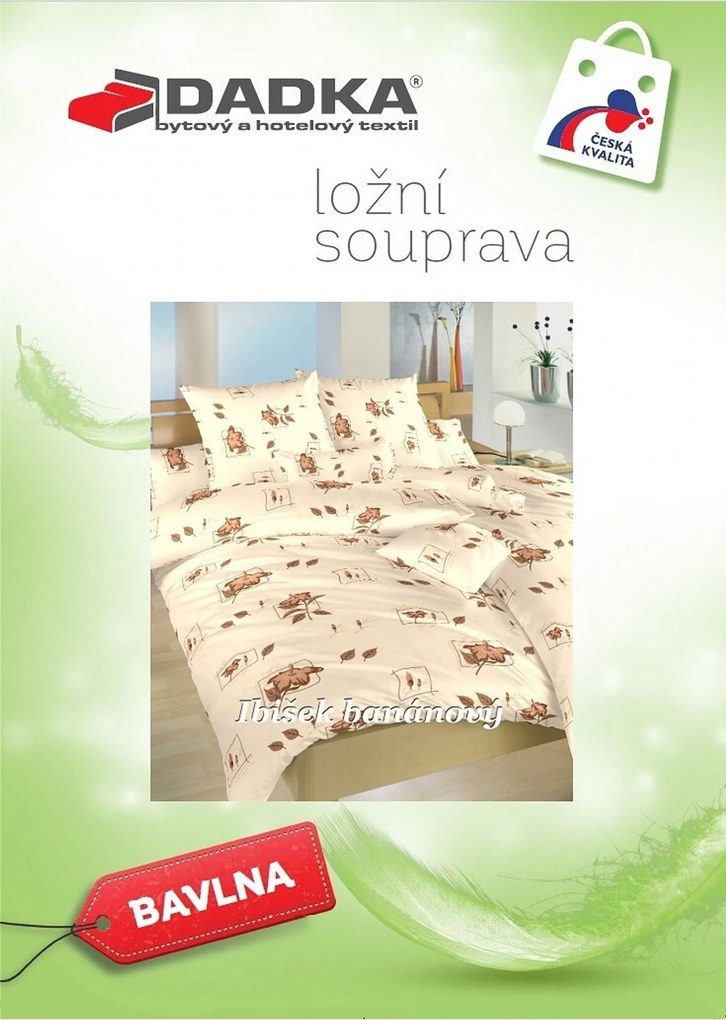Povlečení bavlna Ibišek banánový 140x200, 70x90 cm
