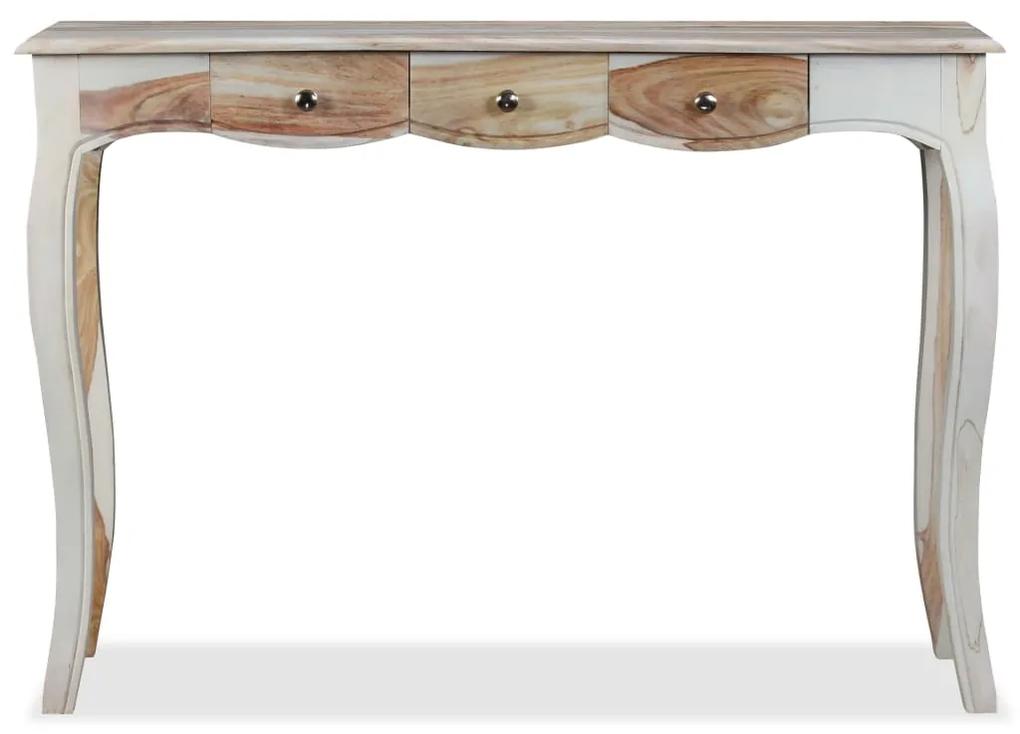 Odkládací stolek se 3 zásuvkami, masivní sheesham, 110x40x76 cm