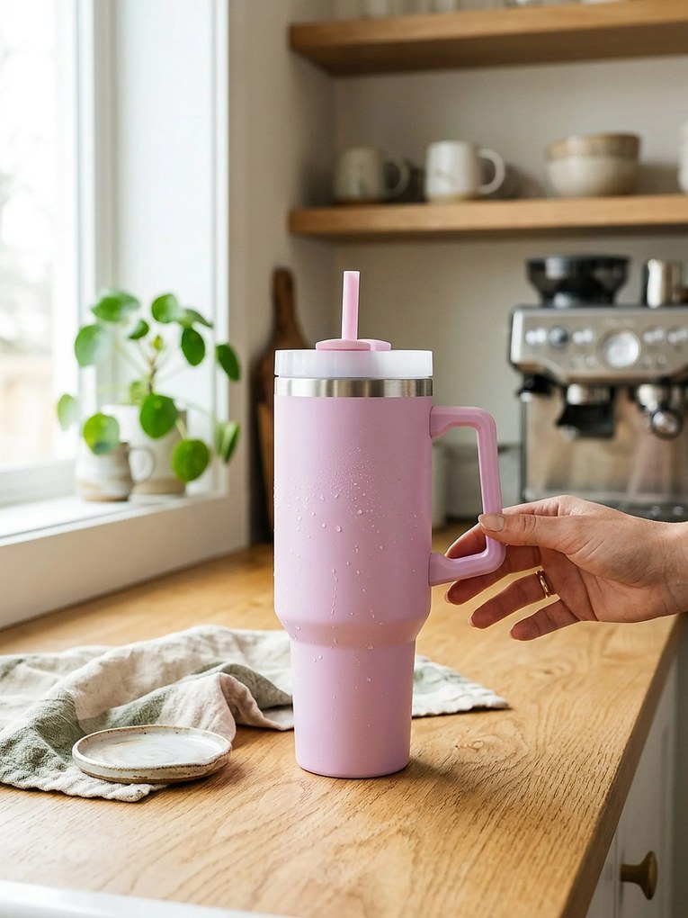 Sinsay - Termohrnek s uchem - pastelová růžová