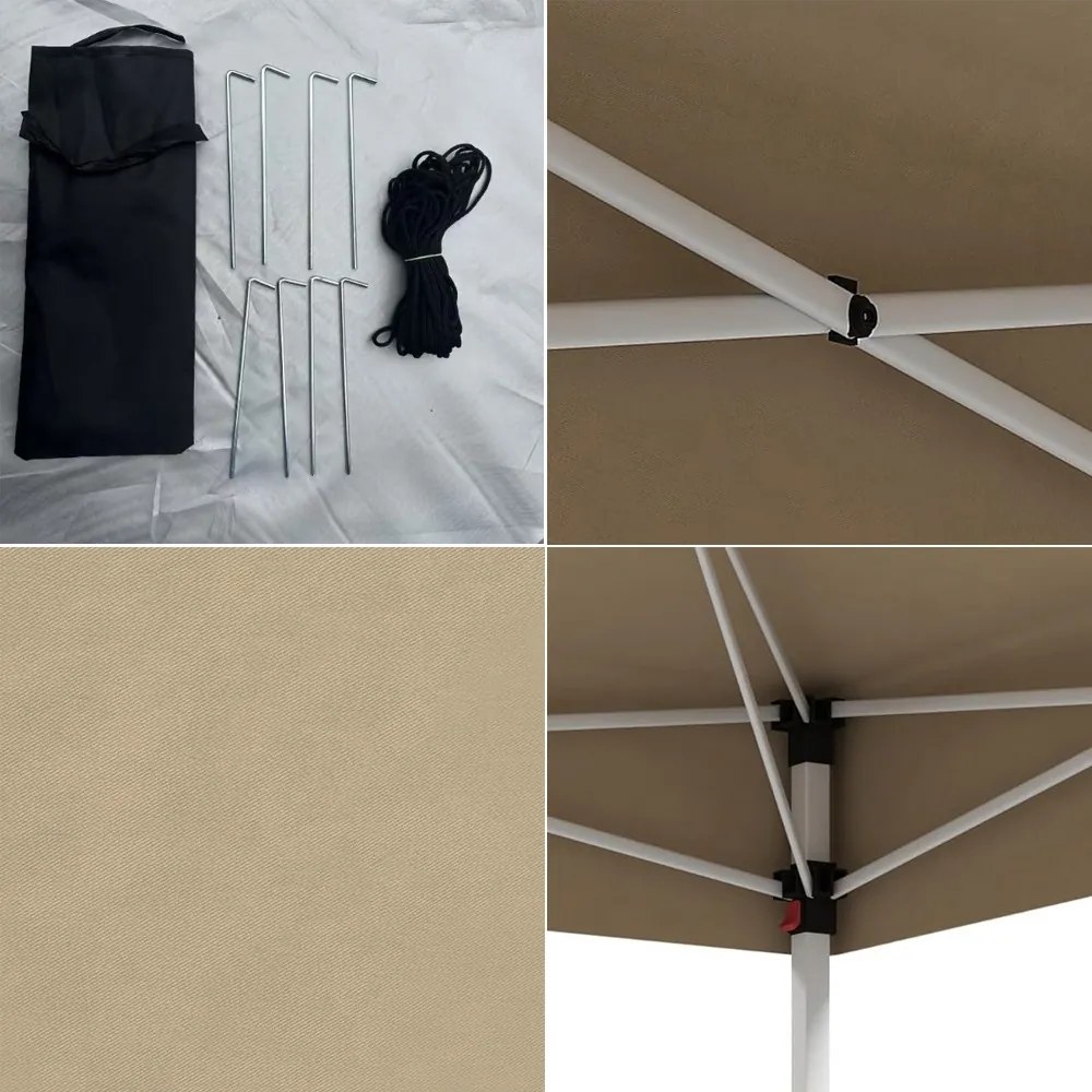 Pavilon s bočními clonami a poloviční zadní stěnou, béžový