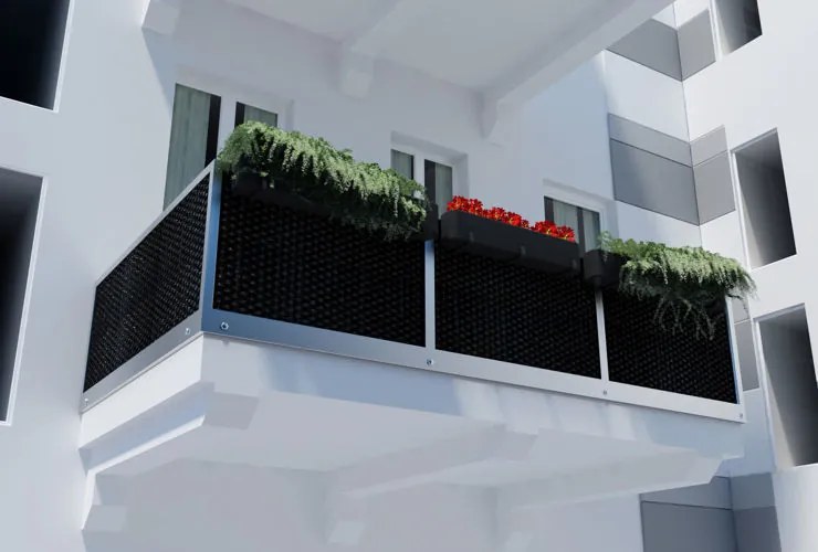 Balkonová zástěna LEGI 5 x 1 m, černá ZJSG03611RD04