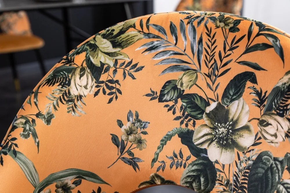Designová jídelní židle Jalisa žlutý samet