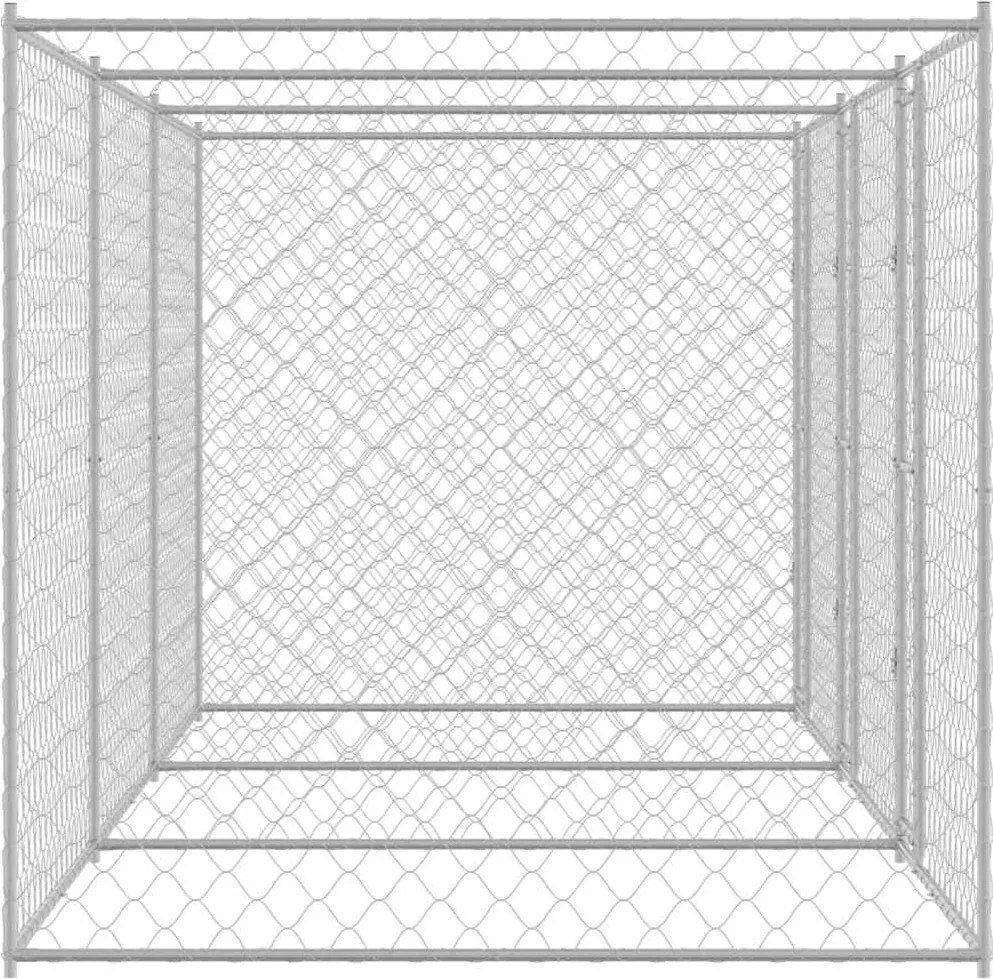 Klec pro psa Stříbrná 600 x 200 x 200 cm Pozinkovaná ocel 3368307