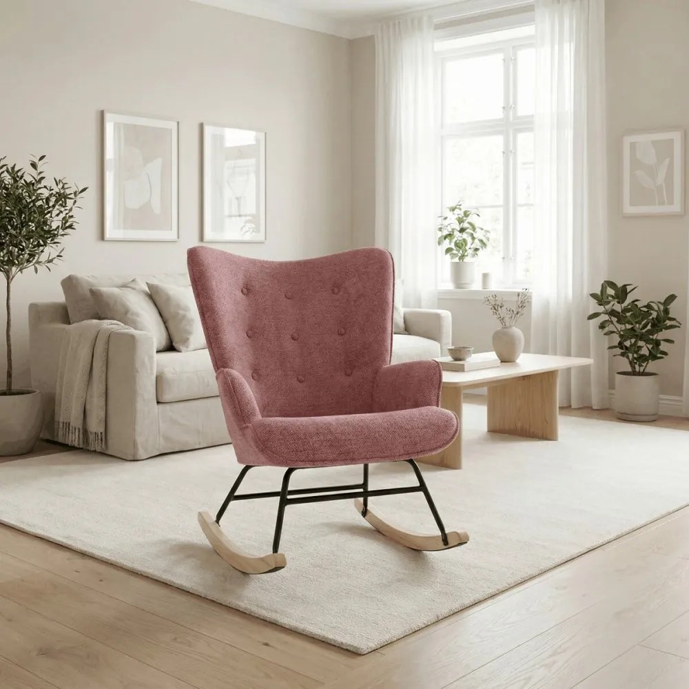 Houpací křeslo AK-373 PINK2, látka, růžová (67 x 85) cm