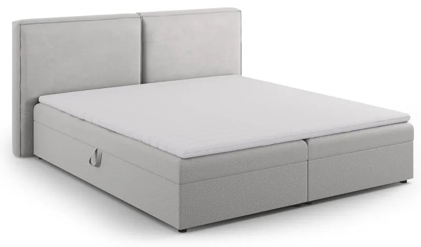 Světle šedá boxspring postel s úložným prostorem 160x200 cm Arendal – Cosmopolitan Design