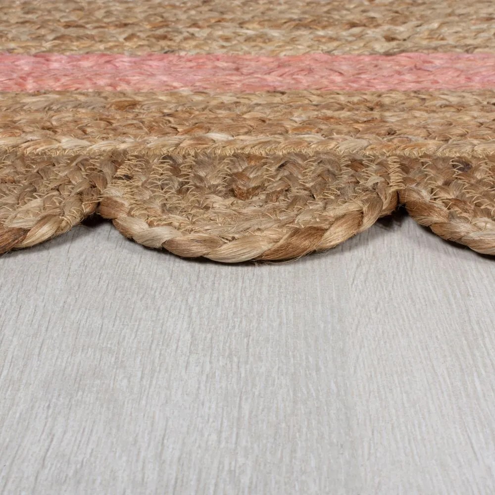 Flair Rugs koberce Kusový koberec Grace Jute Natural/Pink - 120x170 cm