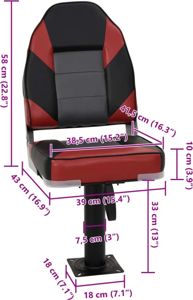 vidaXL 2dílné skládací sedadlo do člunu s vysokým opěradlem [3284336] Barva: Bílo-modrá