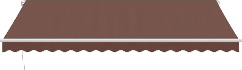 Ručně zatahovací markýza s LED hnědá 450 x 350 cm 3215392