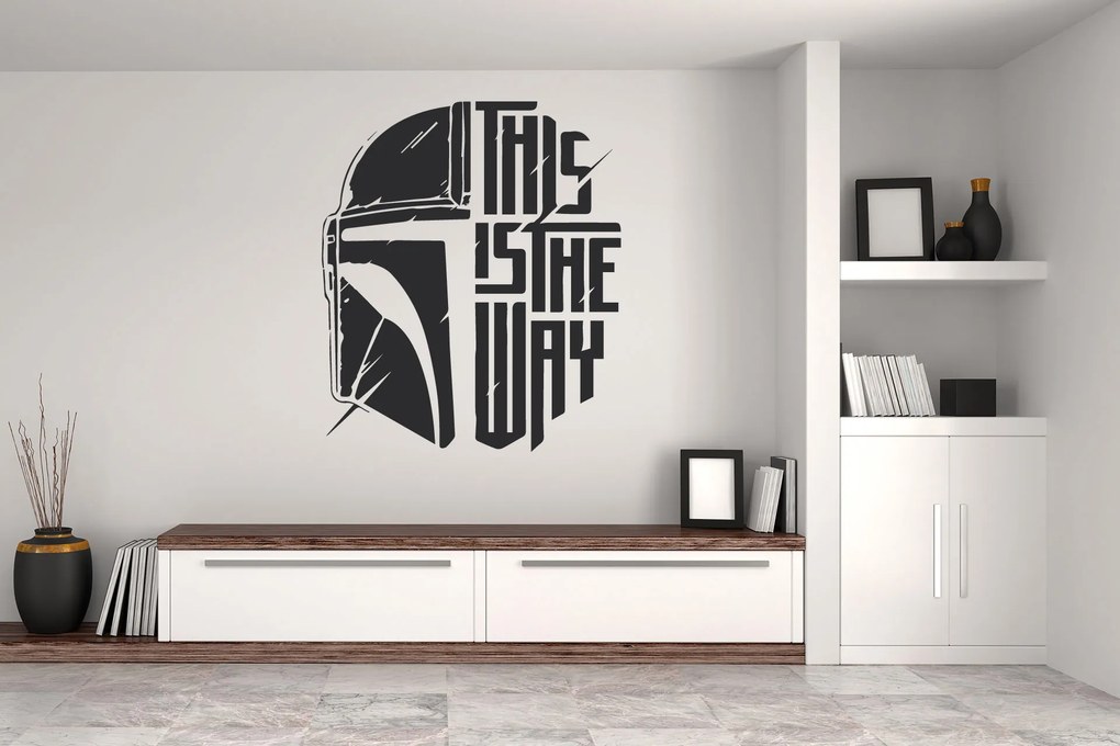 Lepy.cz Samolepka na zeď Star Wars - Mandalorian Velikost (šířka x výška): 55x64cm, Barevná varianta: Levandulová