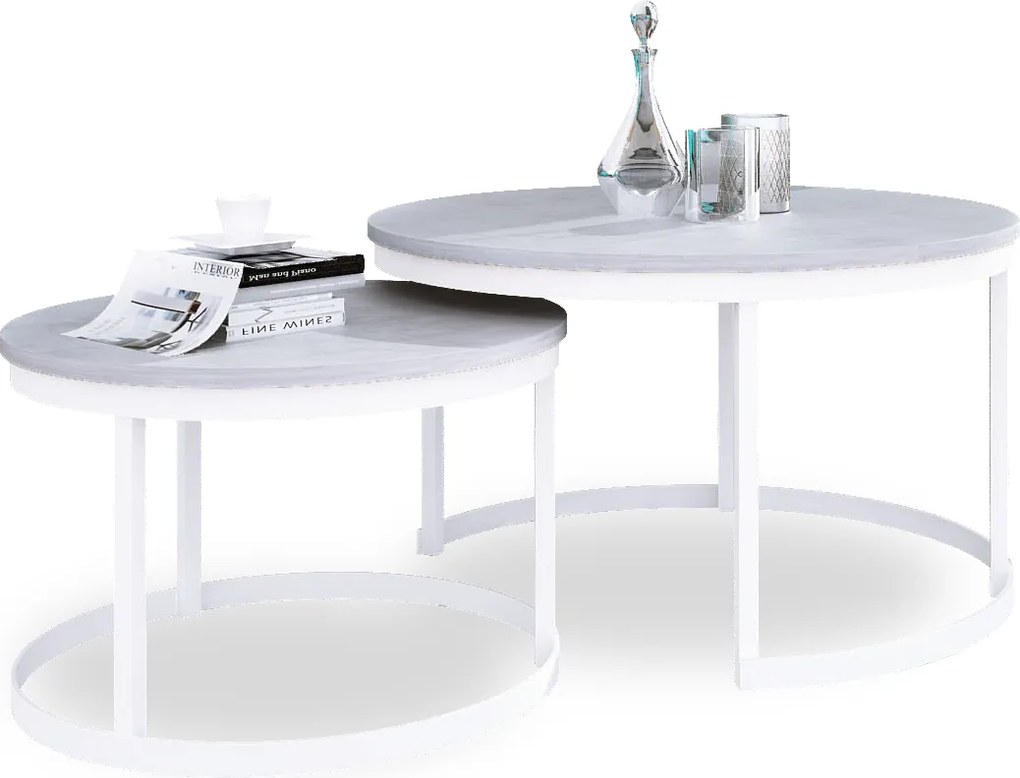 ADRK Furniture Konferenční stolek 2v1 OKIN CT-OKI-W-BE