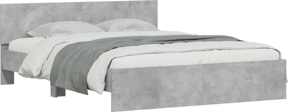 vidaXL Rám postele s čelem 140 x 190 cm [3207497] Barva: šedá sonoma