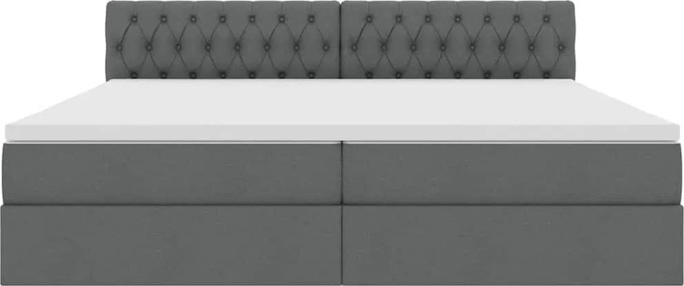 Postel s úložným prostorem a matrací Tmavě šedá 200 x 200 cm 3370594