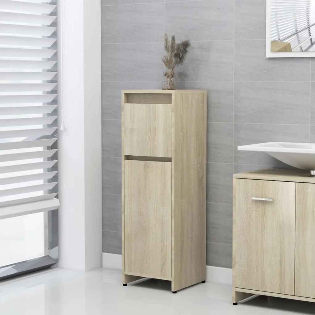 4dílný set koupelnového nábytku - bez madel - dřevotříska | dub sonoma