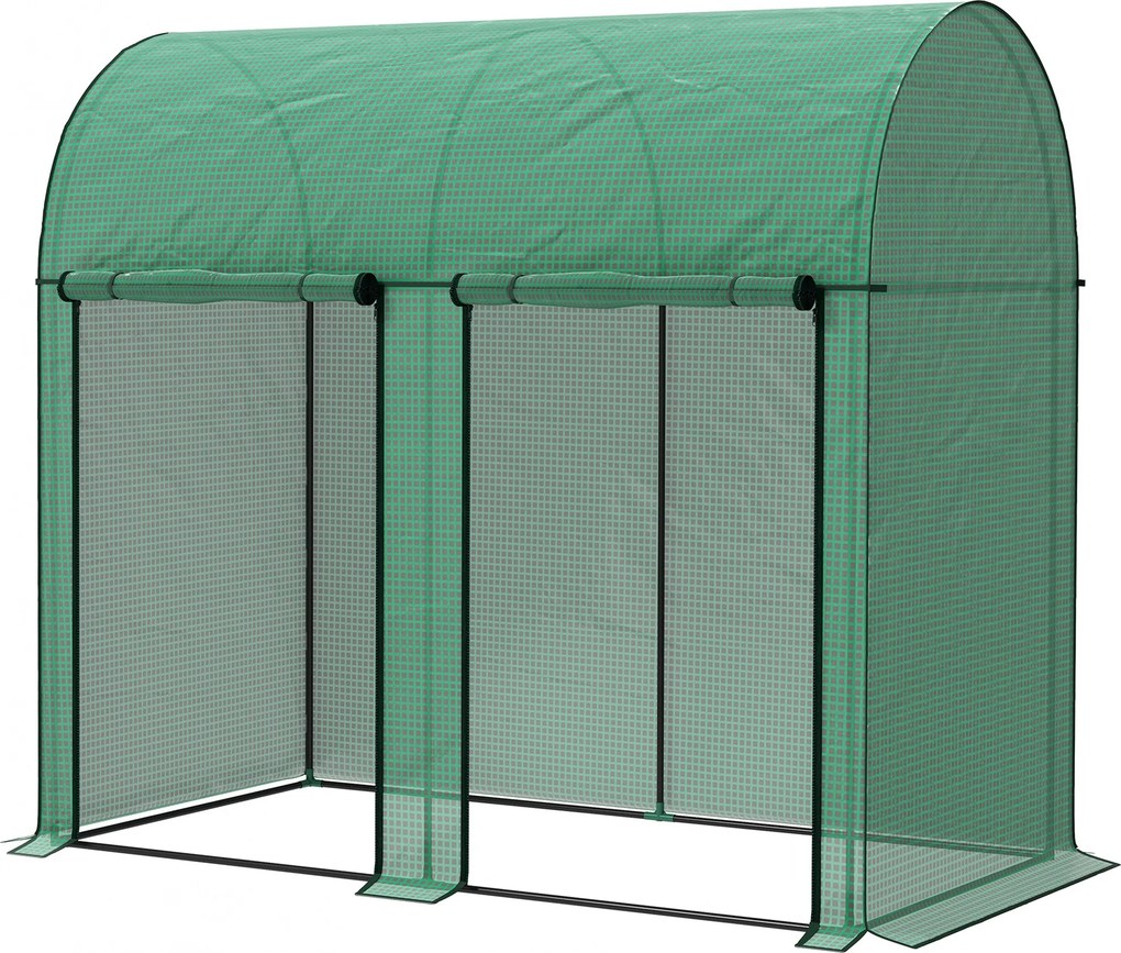 Skleník Outsunny 2 m² pro rajčata 2 x 1,78 m 2 rolovací zipové dveře ocel s vysokou hustotou PE 140 g/m² UV ochrana